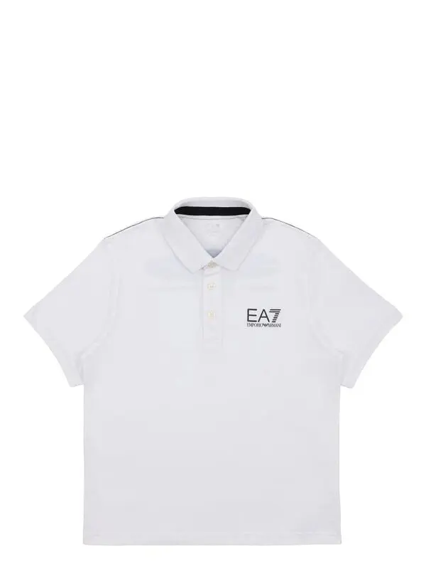 EA7 Logo Printed Polo Shirt - White