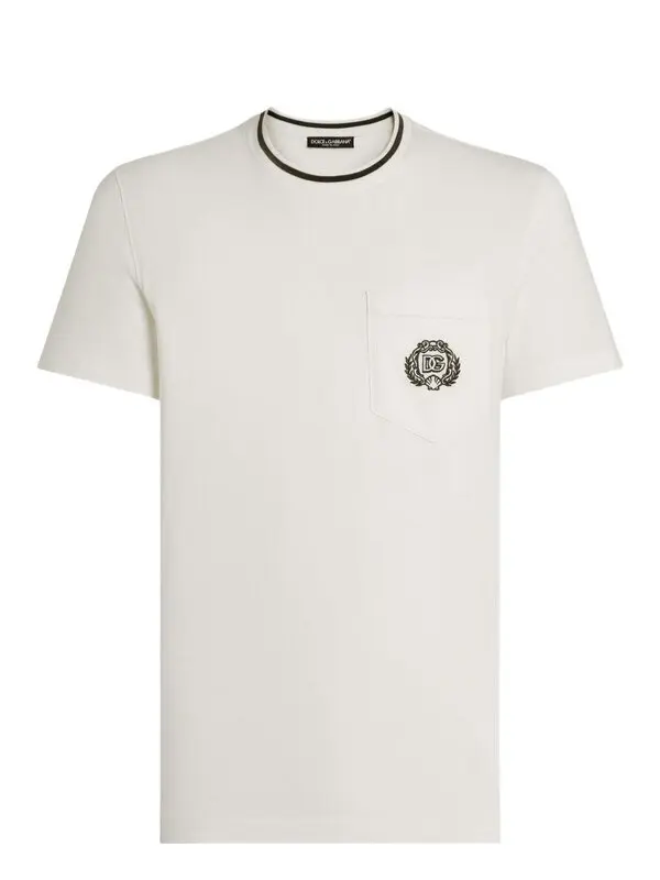 Dolce & Gabbana Crest Pocket T-shirt - White