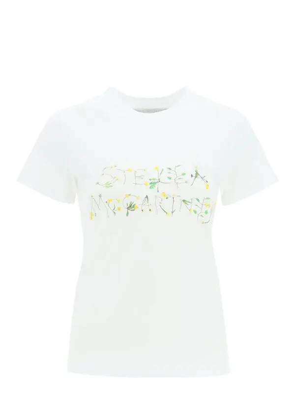 Stella McCartney Dandelion Logo" Crewneck T-shirt - White