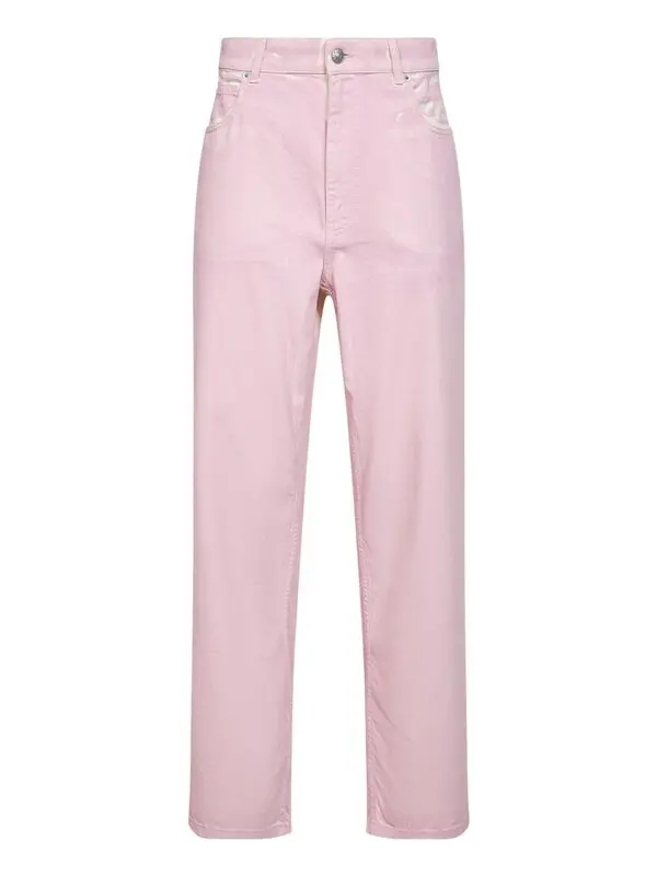 Marni Logo Patch Straight Leg Jeans - Pink