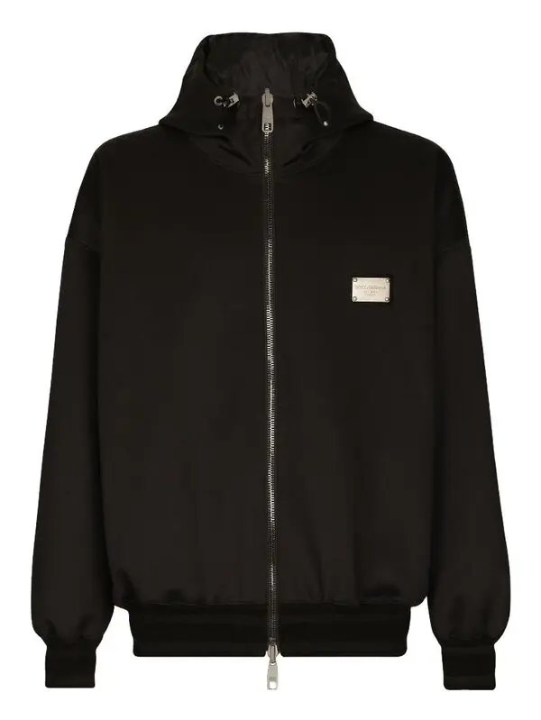 Dolce & Gabbana Reversible Zip-up Jacket With Logo Detail - Black