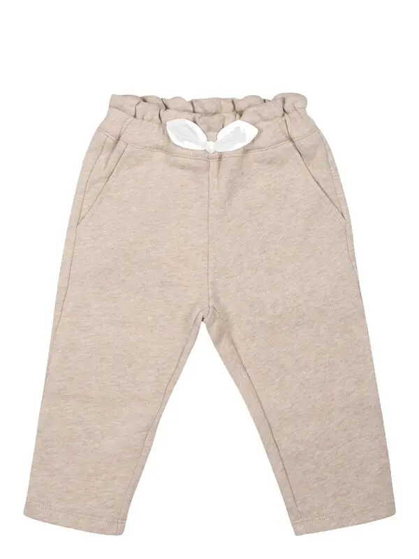 Chloé Cotton Trousers With Bow Detail - Nude