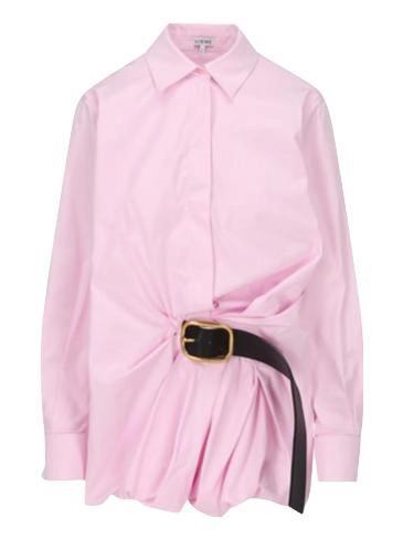 Loewe Belted Shirt With Asymmetrical Pendant - Pink