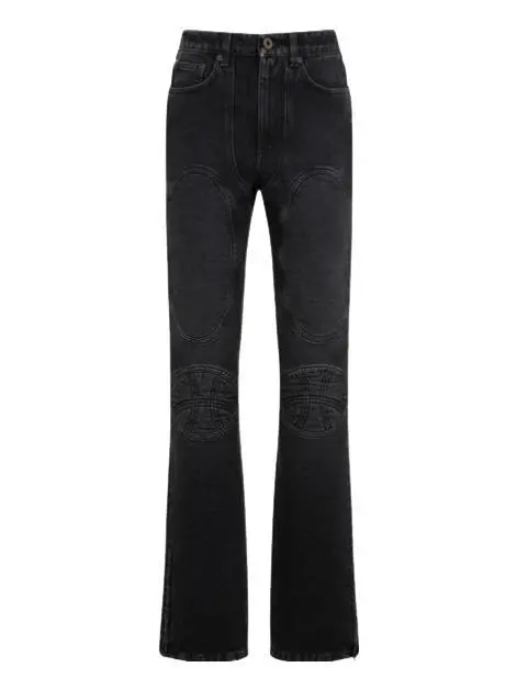 JEAN PAUL GAULTIER High Waist Lace-up Jeans - Black