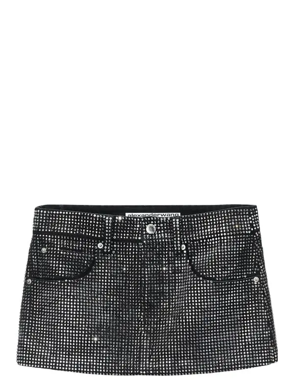 Alexander Wang Embellished Hotfix Mini Skirt - Black