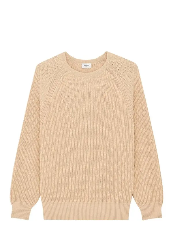 Saint Laurent Crewneck Ribbed-knit Jumper - Nude