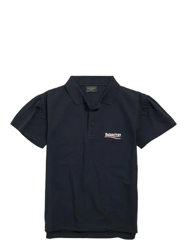 Balenciaga Embroidered Logo Short-sleeve Polo Shirt - Faded Black, White And Red