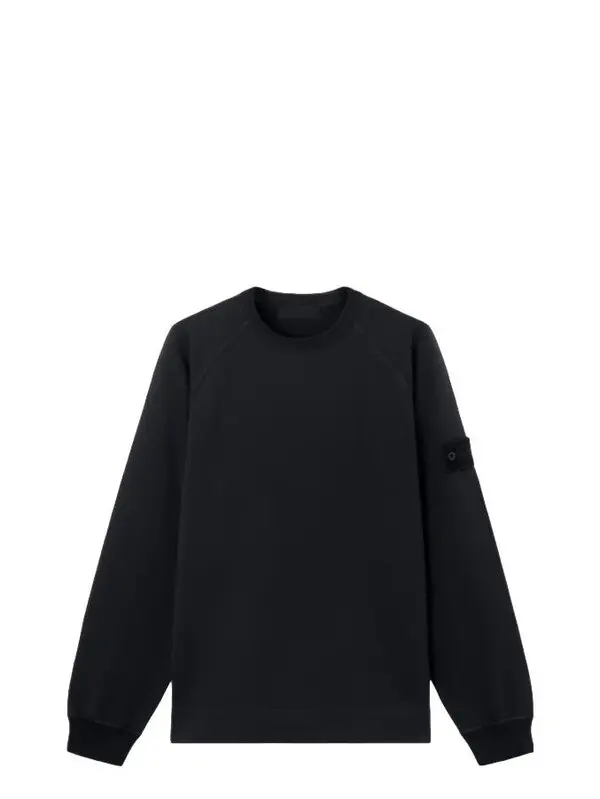 Stone Island Crewneck Sweatshirt With Ghost Badge - Black