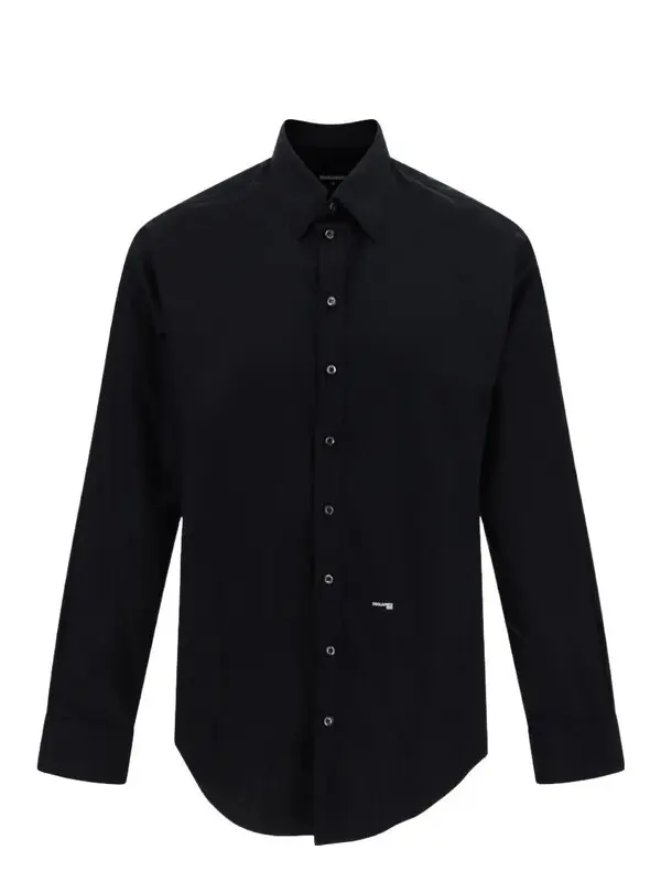 Dsquared2 Buttoned Long-sleeved Shirt - Black