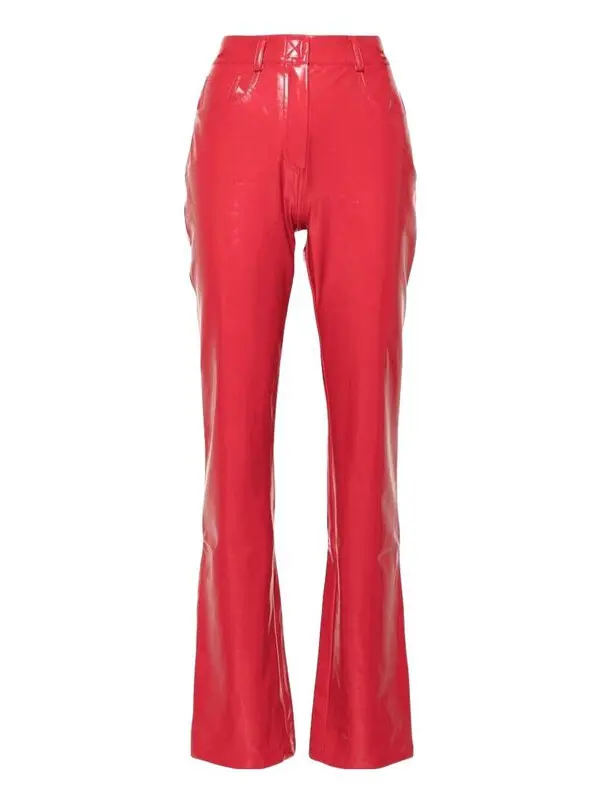 Norma Kamali High Waist Flared Leg Jeans - Red