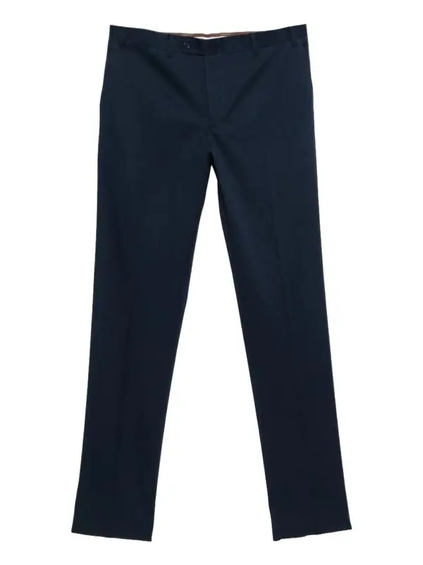 Canali Tailored Straight-leg Trousers - Navy Blue