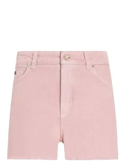 Dolce & Gabbana Frayed Hem Denim Shorts - Pink