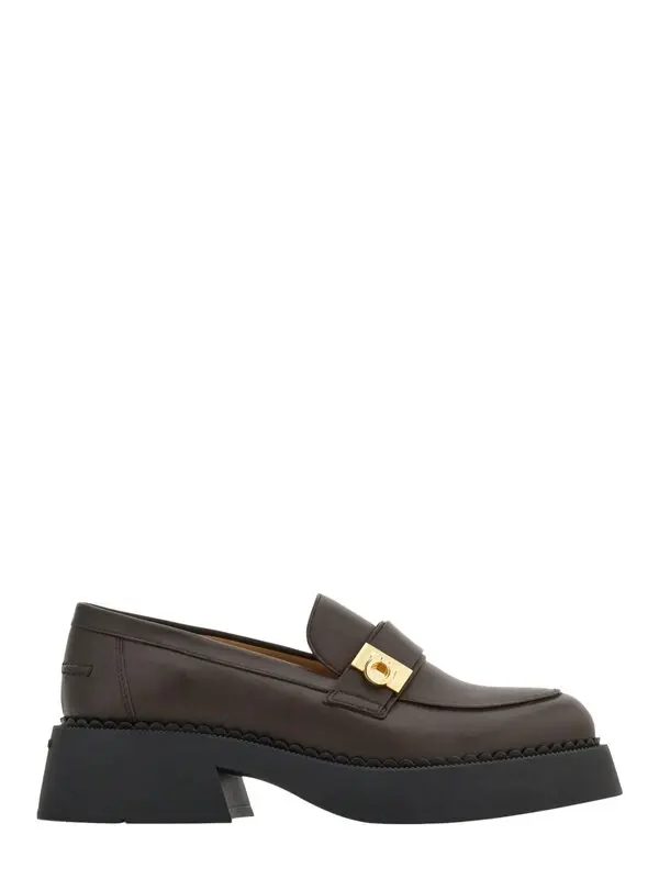 FERRAGAMO Caminia Buckled Platform Loafers - Morocco Brown