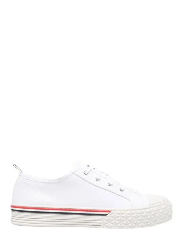 Thom Browne Striped Trimmed Low-top Sneakers - White