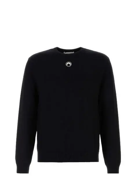 MARINE SERRE Moon Jacquard Crewneck Sweatshirt - Black