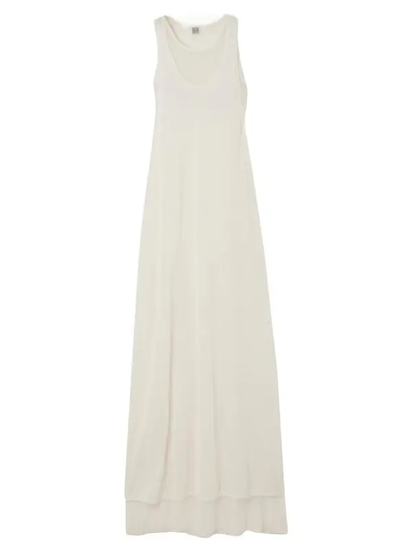 TOTEME Layered Knitted Maxi Dress - White