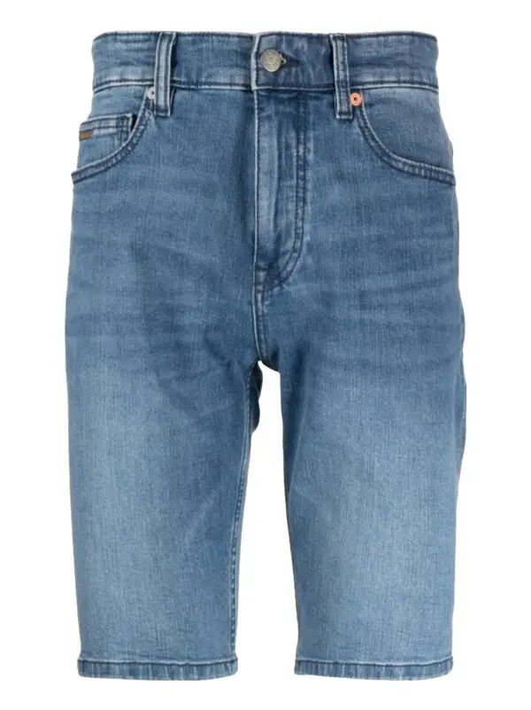 Hugo Boss Straight-leg Denim Shorts - Blue