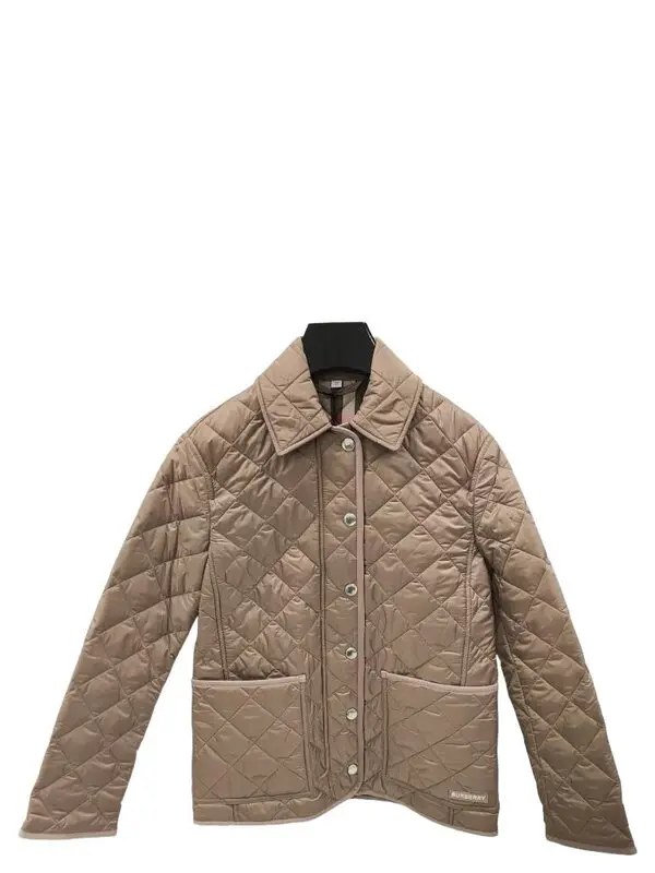 Burberry Quilted Snap Front Jacket - Camel