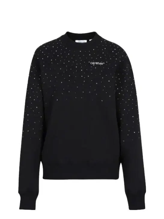 Off-White Embellished Crewneck Sweatshirt - Black