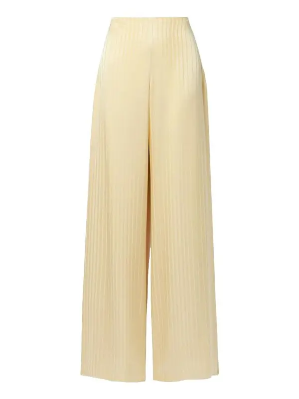 Loro Piana Wide-leg Striped Elastic Waist Trousers - Nude