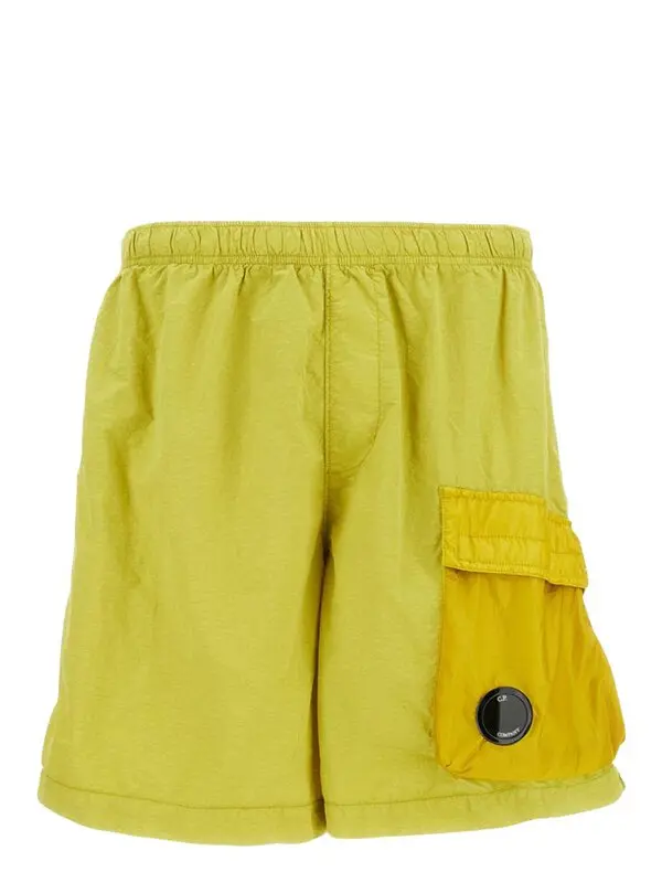 C.P. COMPANY Cargo Swim Shorts With Lens Detail - Yellow