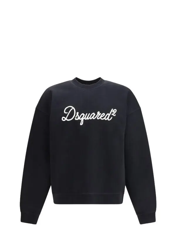 Dsquared2 Crew Neck Sweatshirt With Embroidered Logo - Black