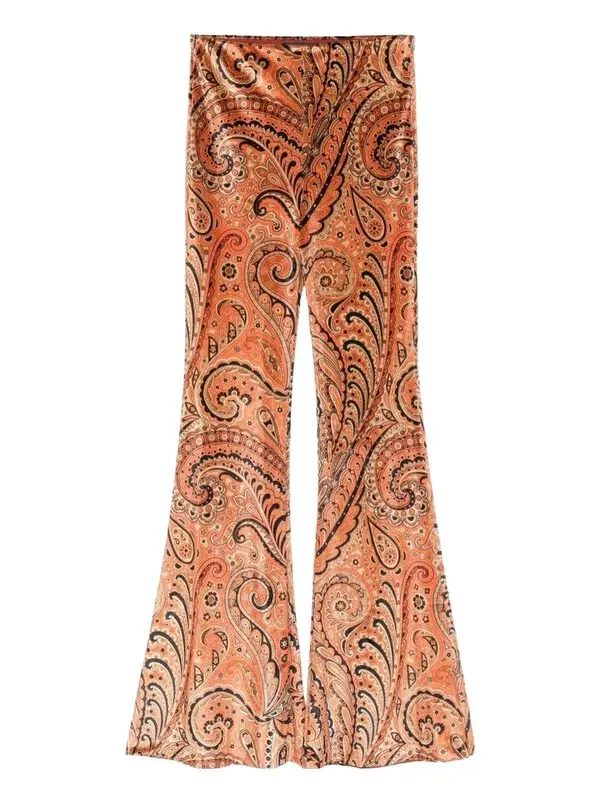 Etro Paisley Print Flared Trousers - Brown