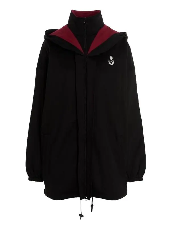 Isabel Marant Étoile Logo Print Zip-up Hooded Jacket - Black