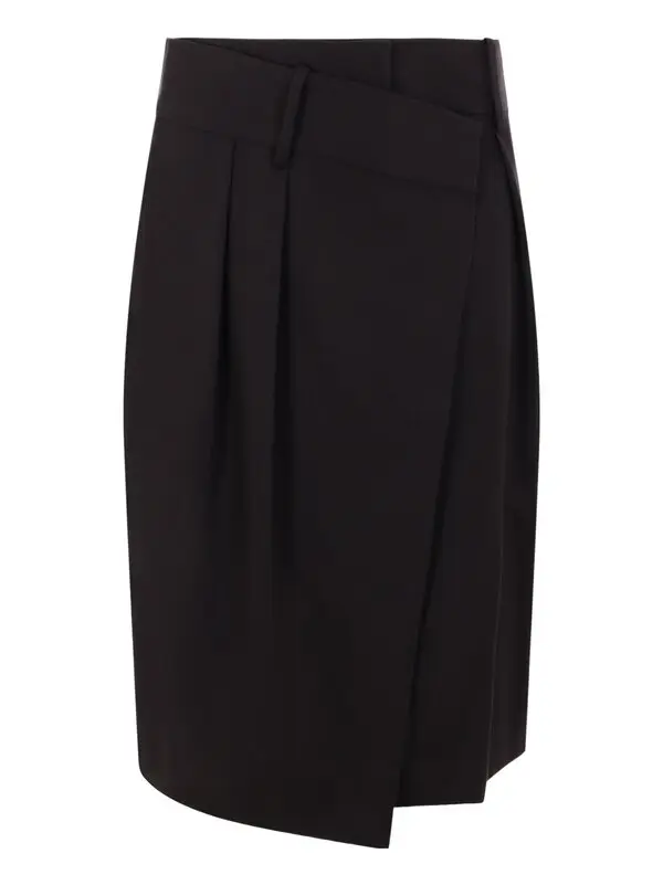 Loewe Asymmetric High-waisted Wrap Skirt - Black