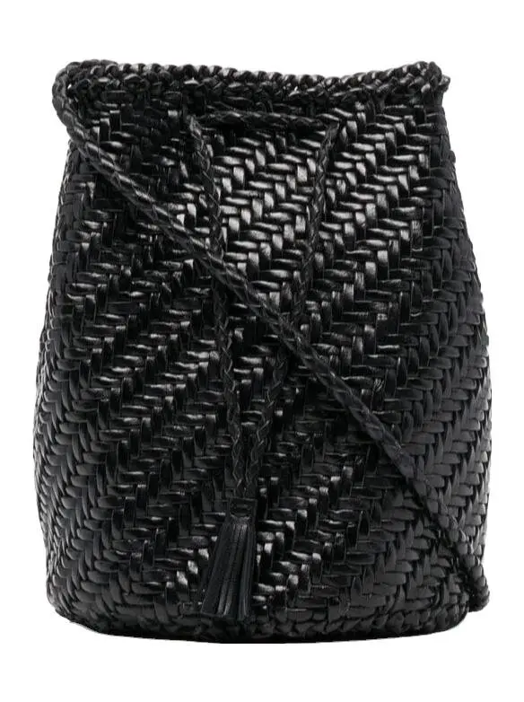 Dragon Diffusion Drawstring Knitted Shoulder Bag - Black