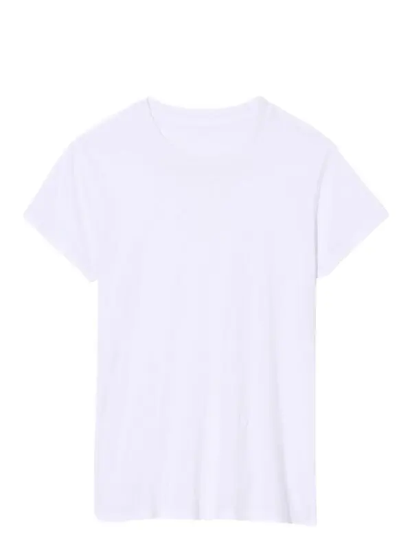 NILI LOTAN Short Sleeve Round Neck Shirt - White