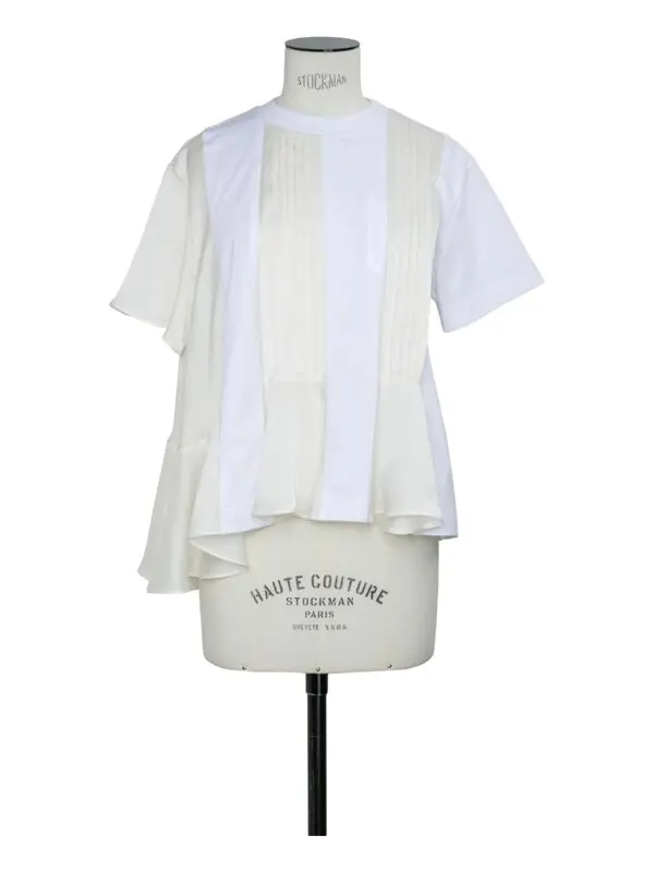 Sacai Panelled Crewneck T-shirt - White  Off-white