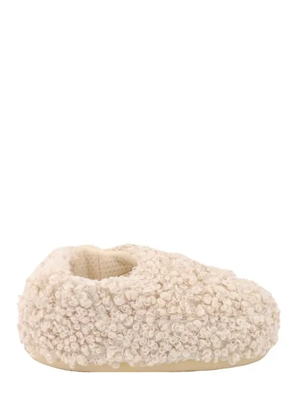 Moon Boot Faux Curly Slip-on Slippers - Nude