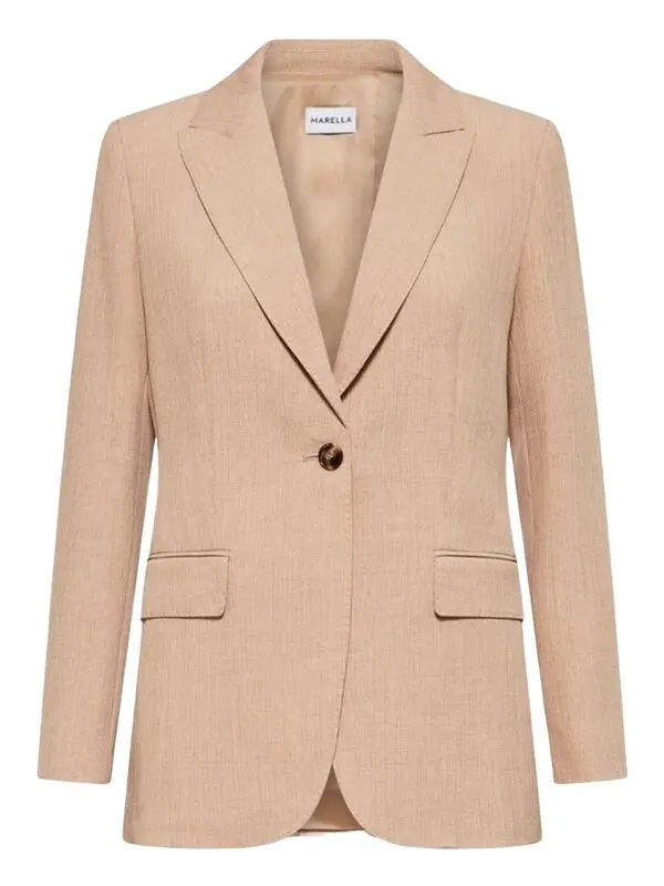 Marella Long-sleeved Suit Coat - Nude