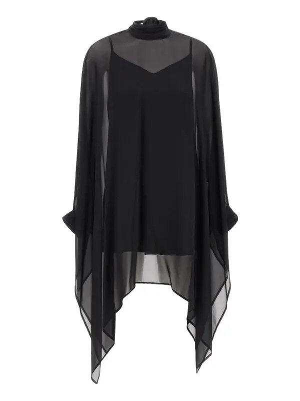 P.a.r.o.s.h Draped-sleeve Tunic With Keyhole Detail - Black