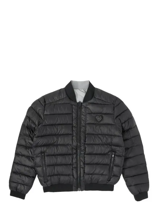 Moschino Padded Down Jacket With Logo Detail - Black