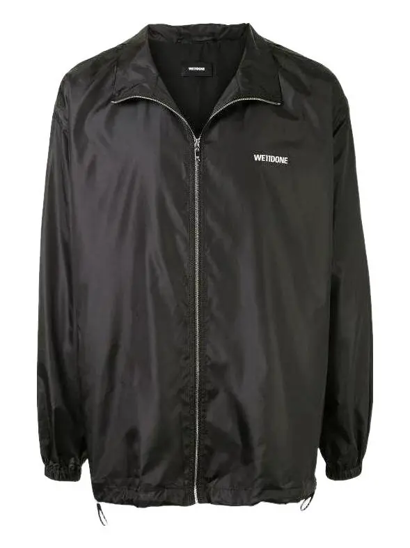 We11Done Logo Print Hooded Jacket - Black