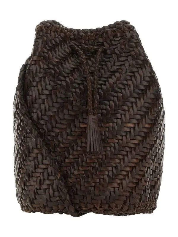 Dragon Diffusion Pompom Double Jump Bucket Bag - Dark Brown