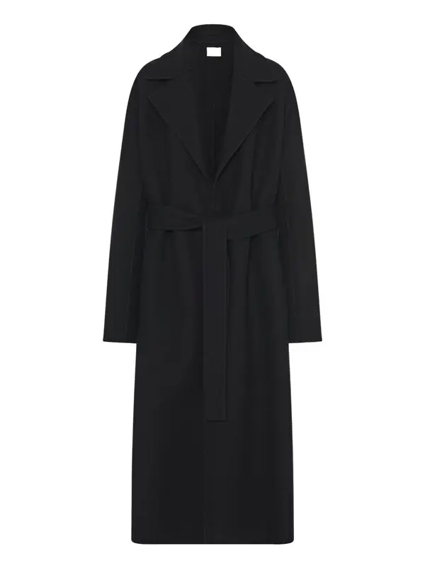 THE ROW Malika Belted Felt Wool Coat - Black
