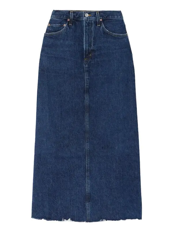 AGOLDE Hilla Denim Maxi Skirt - Blue