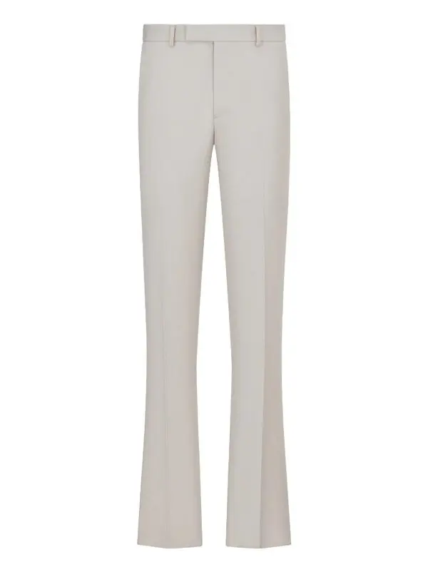 Dior Classic Straight Leg Wool Pants - Gray
