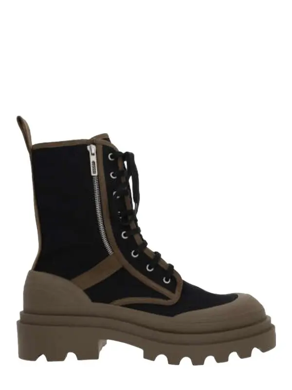 Bottega Veneta Trek Lace-up Boots With Rubber Toe - Black