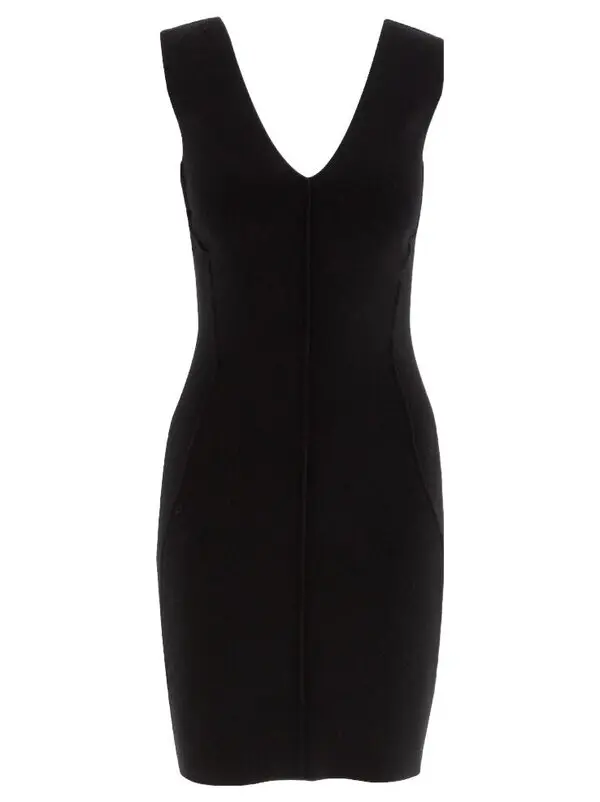 Rick Owens Sleeveless V-neck Midi Dress - Black
