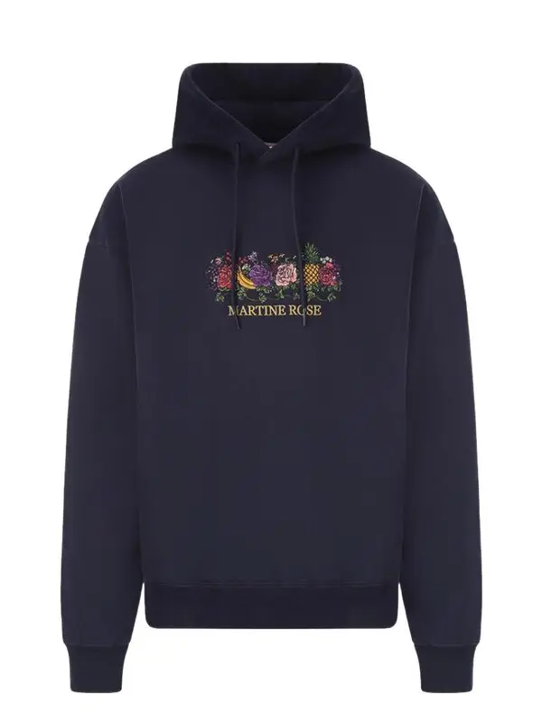 Martine Rose Floral Embroidered Hoodie - Black