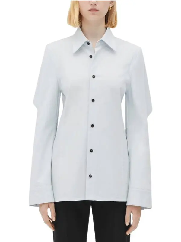 Bottega Veneta Cotton Shirt With Storm Flap - No