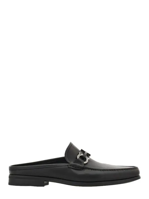 FERRAGAMO Gancini Ornament Mule - Black