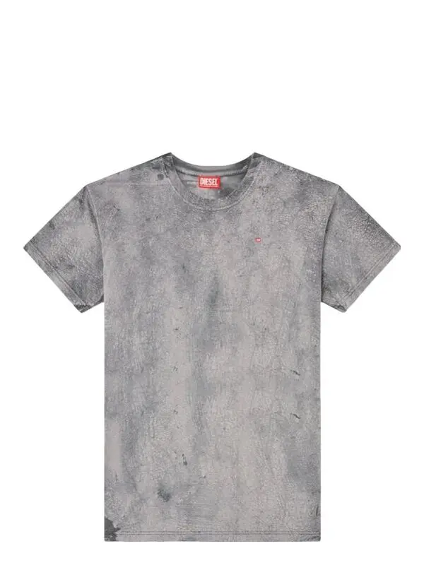 DIESEL® D-logo Embroidered Crewneck T-shirt - Grey