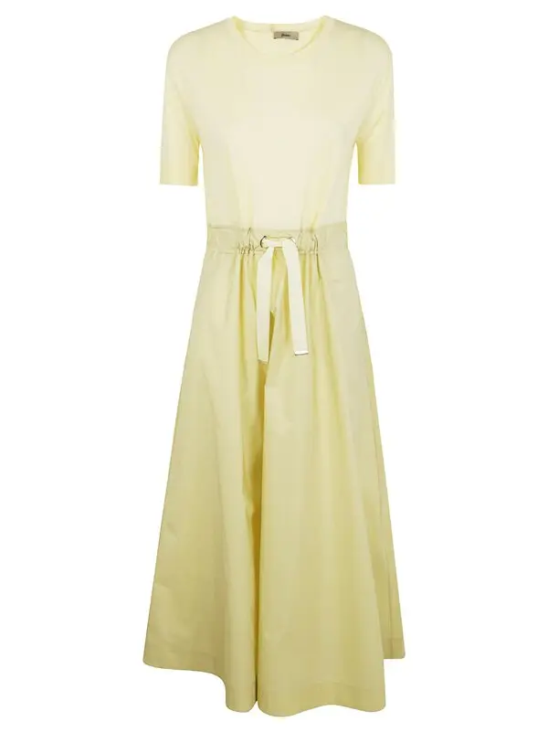 Herno Taffeta-panel Midi Dress - Nude