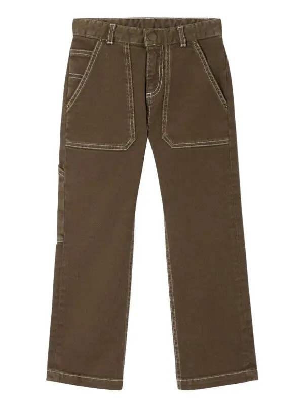 Bonpoint Gael Straight-leg Cargo Jeans - Khaki Green