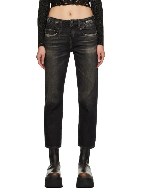 R13 Logo Denim Pants - Black